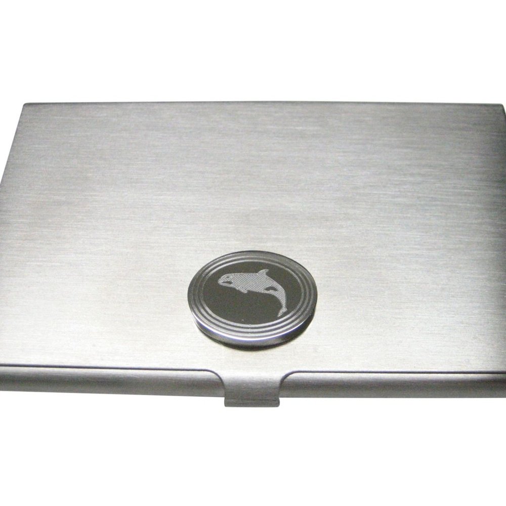 Jumping Killer Whale Orca Business Card Holder - Gem